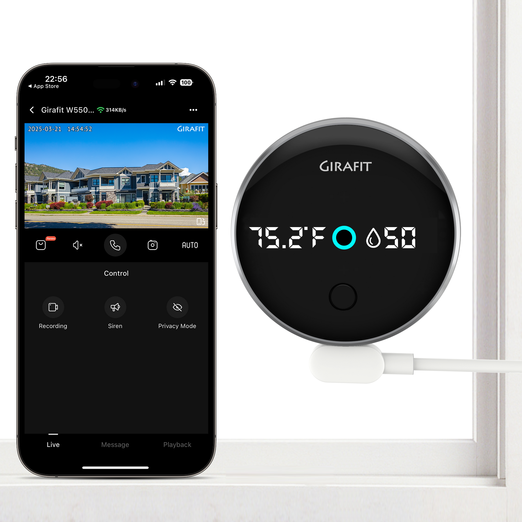 Girafit 5MP 3K Window Camera,2.4GHz & 5GHz Wi-Fi Indoor Security Camer